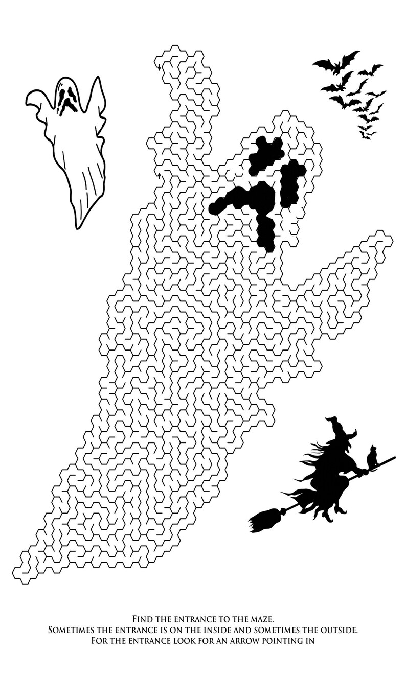 Maze Puzzles for Halloween Maze Puzzles for Kids Maze | Etsy