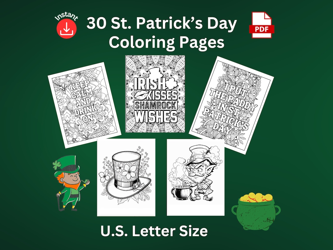St. Patrick's Day Coloring Pages for Adults | Coloring Book for Adults ...