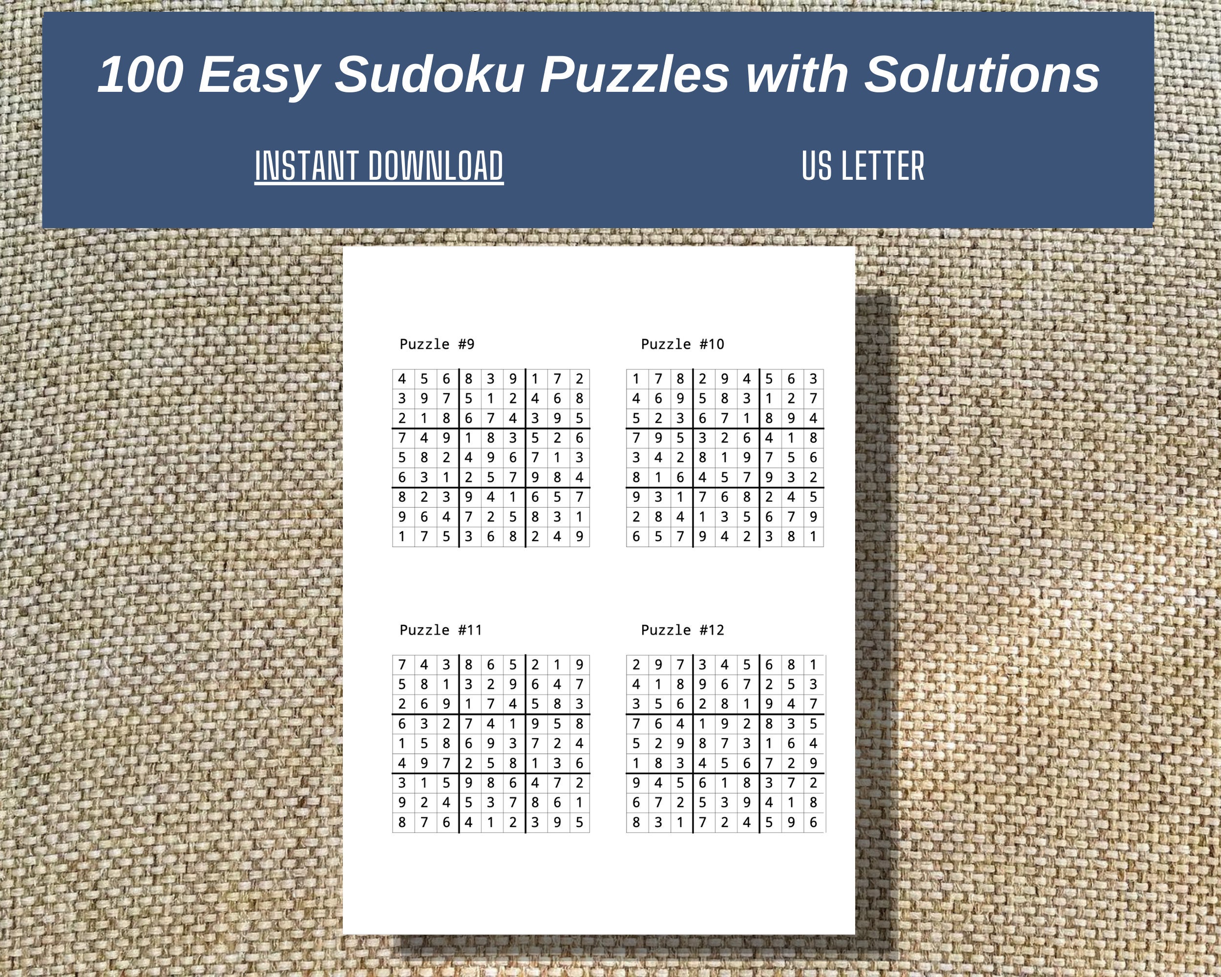 Easy Sudoku Printable, 100 Pages Easy Sudoku Puzzles With Solutions ...