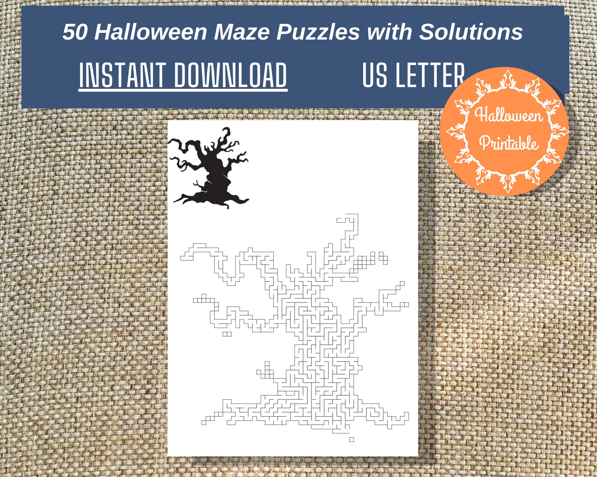 50 Halloween Maze Puzzles for Kids & Teens (printable) - Etsy