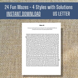 Maze Puzzle Variety Pack 24 Puzzles, 24 Printable Worksheets With ...