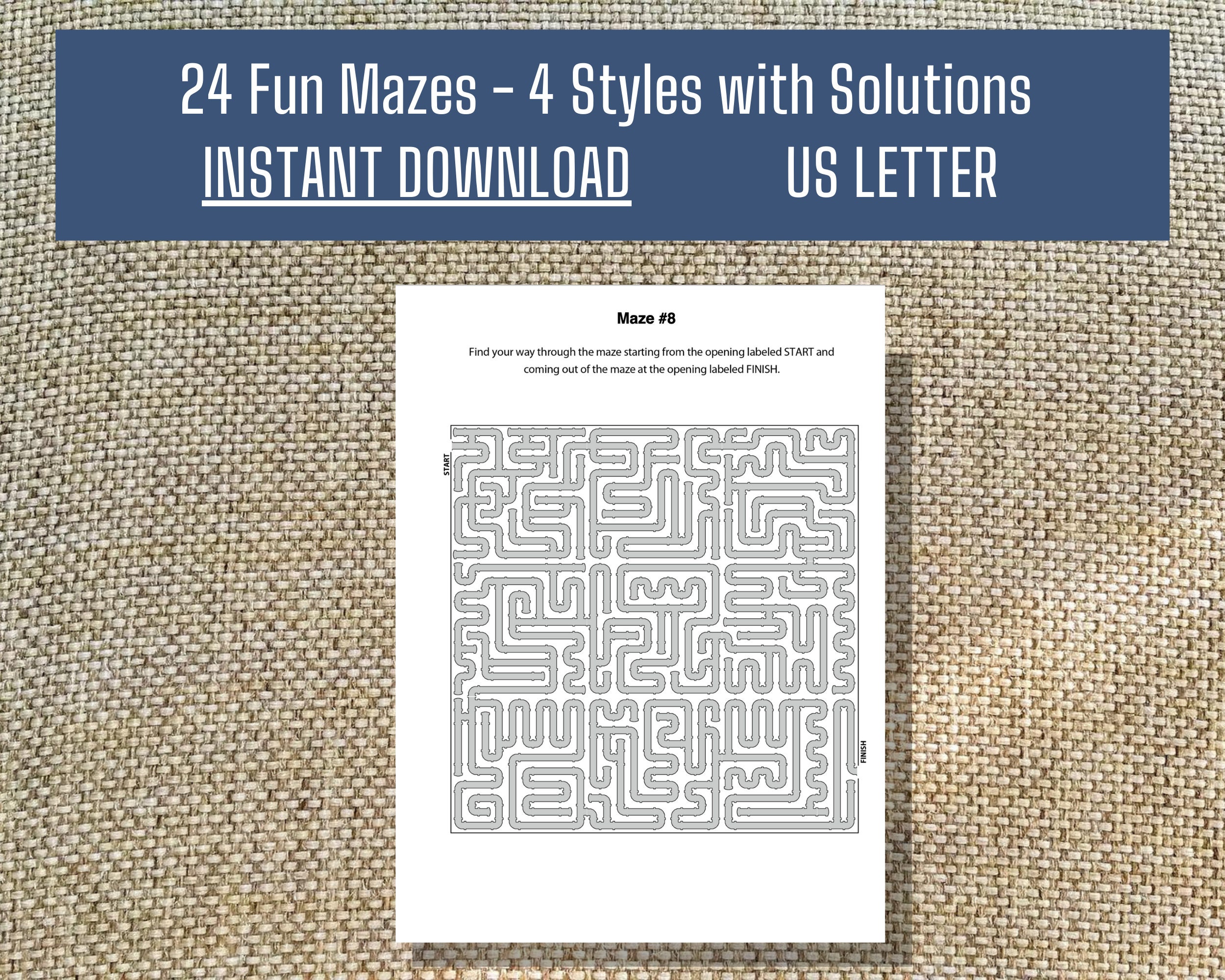 Maze Puzzle Variety Pack 24 Puzzles, 24 Printable Worksheets With ...