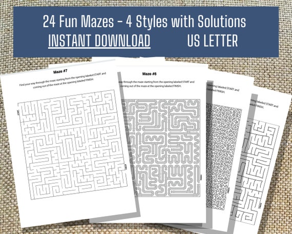 Maze Puzzle Variety Pack 24 Puzzles 24 Printable Worksheets - Etsy ...