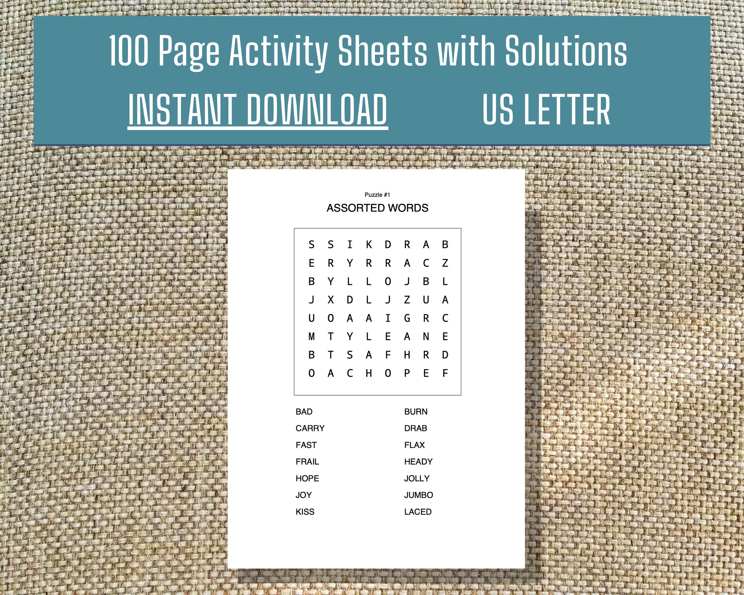 Fun Activity Book for Kids, Hangman Sheets, Sudoku Puzzles, Word Search ...