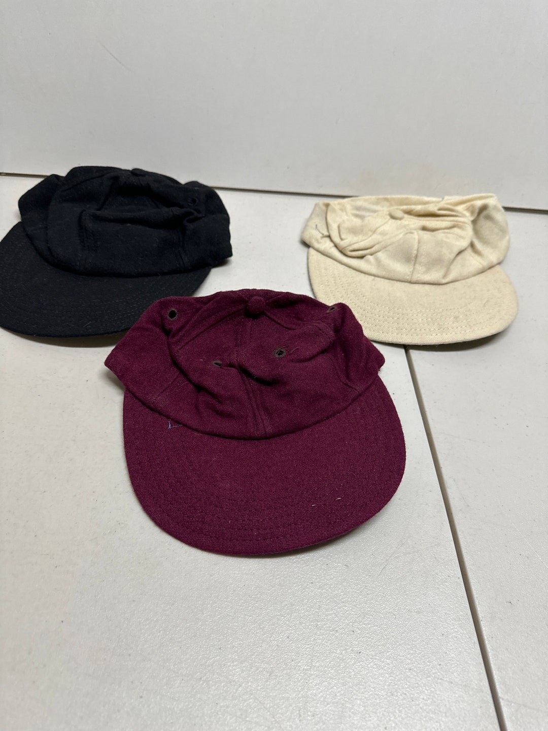 Vintage Wool Baseball Style Hats Lot of 3 Sizes 6 1/4, 6 3/4 and 6 3/8 ...