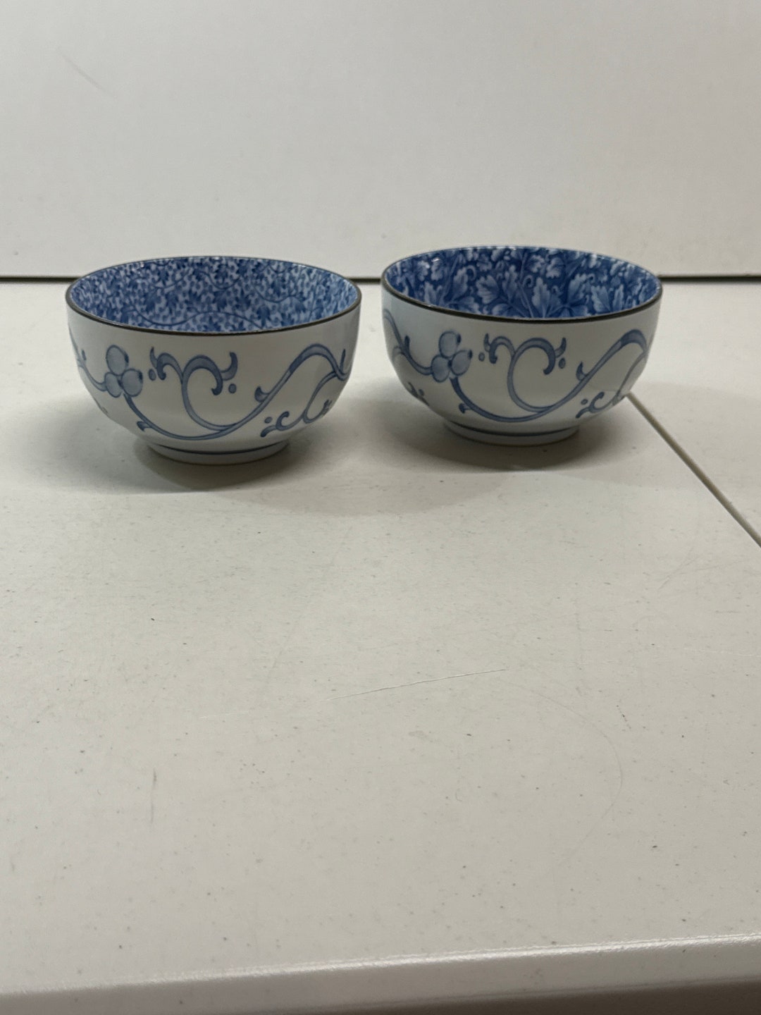 Japanese Blue and White Ramon Bowls Set of 2 - Etsy