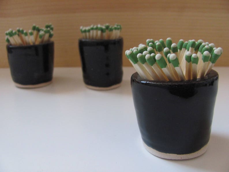 Match Striker - Black - Handmade Ceramic Match Holder With Strike Plate ...