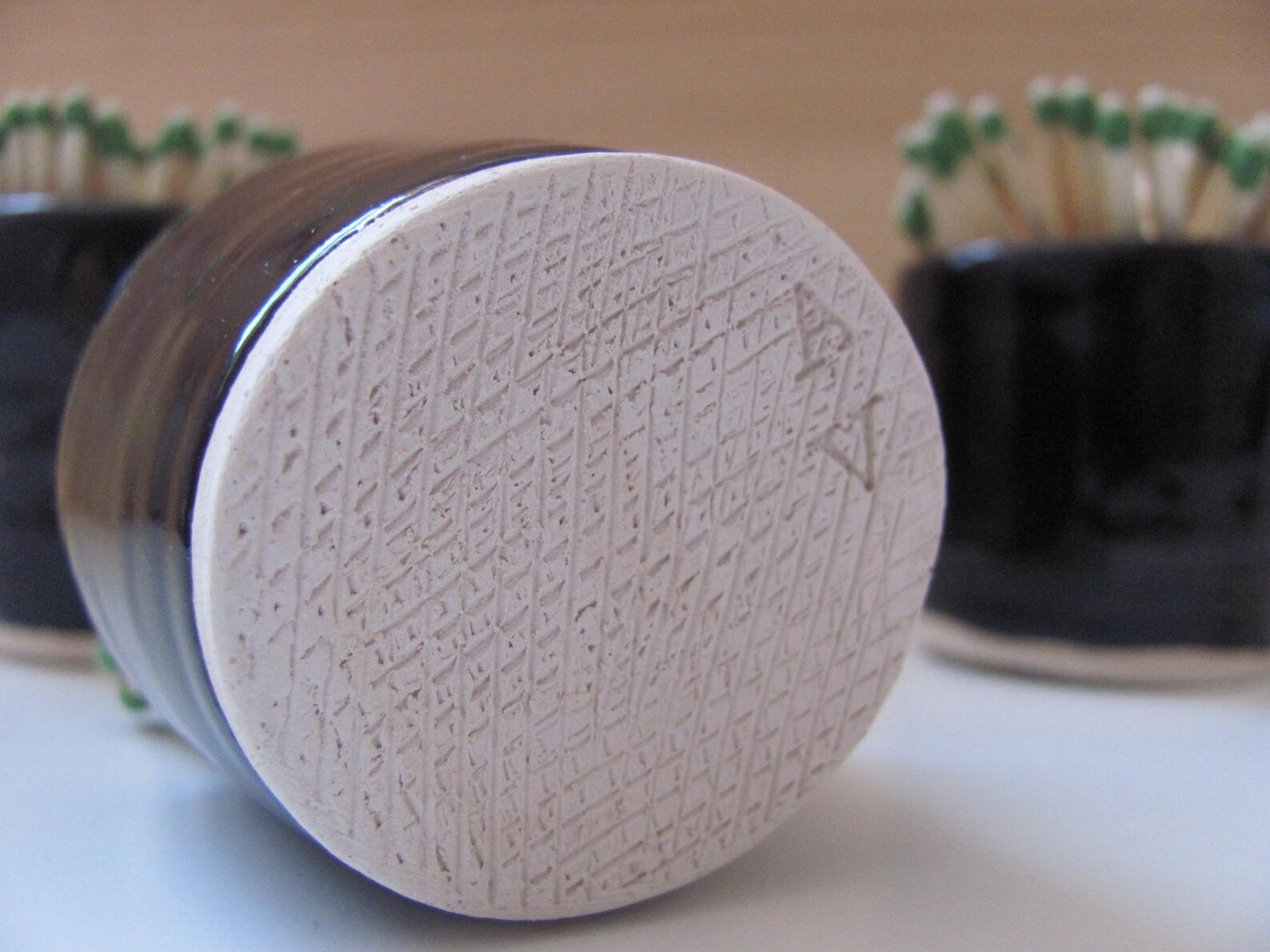 Match Striker - Black - Handmade Ceramic Match Holder With Strike Plate ...