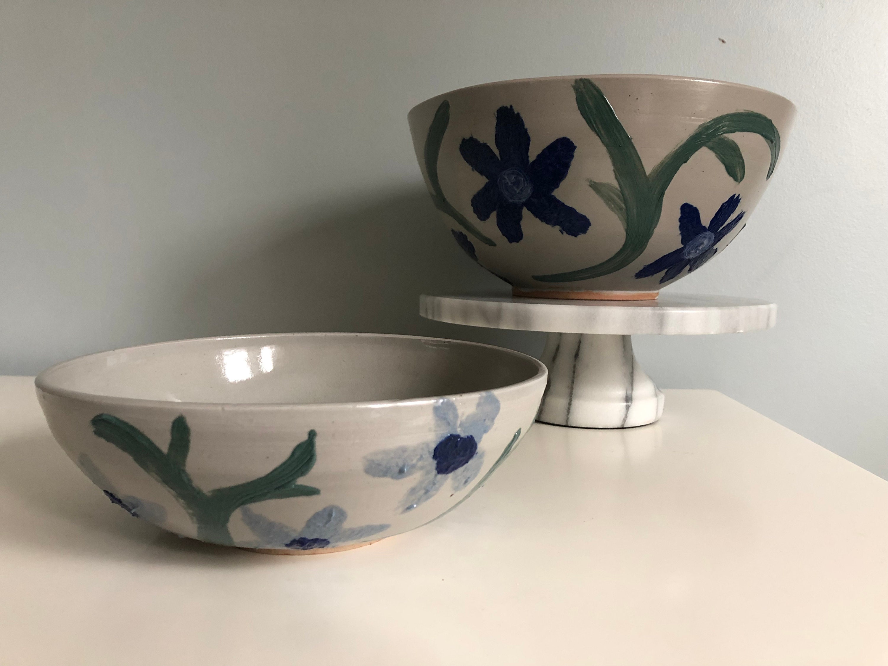 Hand Painted Flower Vine Bowls - Etsy