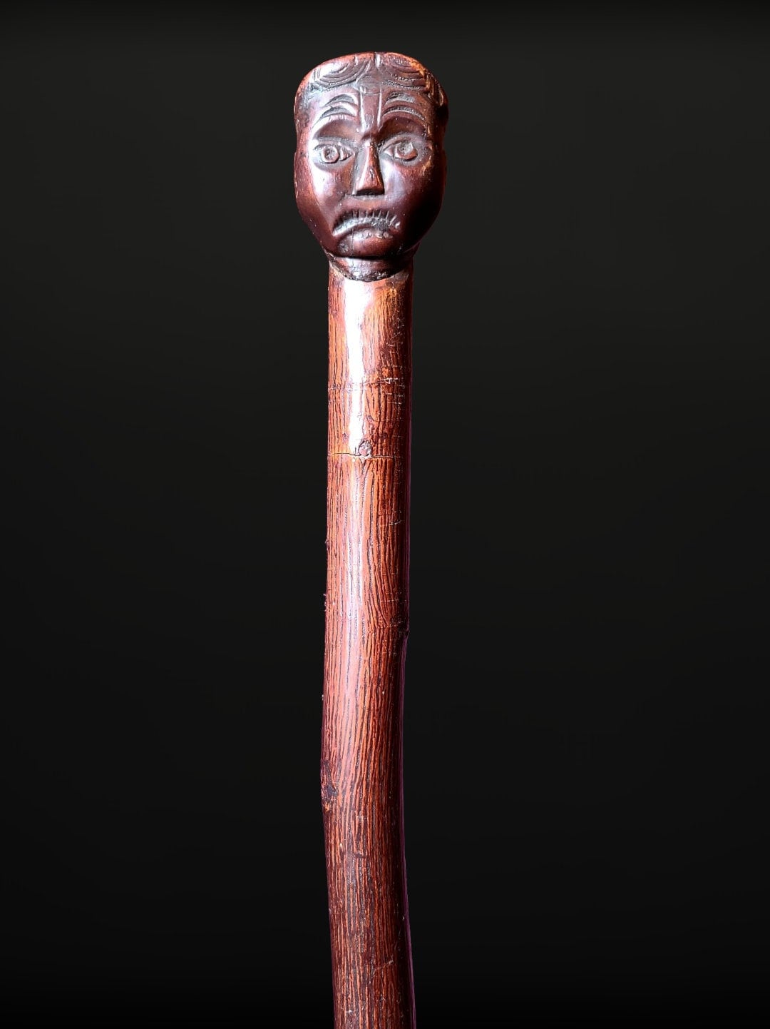 19th Century Carved Folk Art Portrait Cane - Etsy