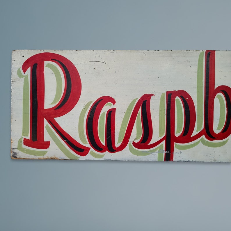 Vintage Mid-century Farm Stand Raspberry Asparagus Double Sided Sign - Etsy