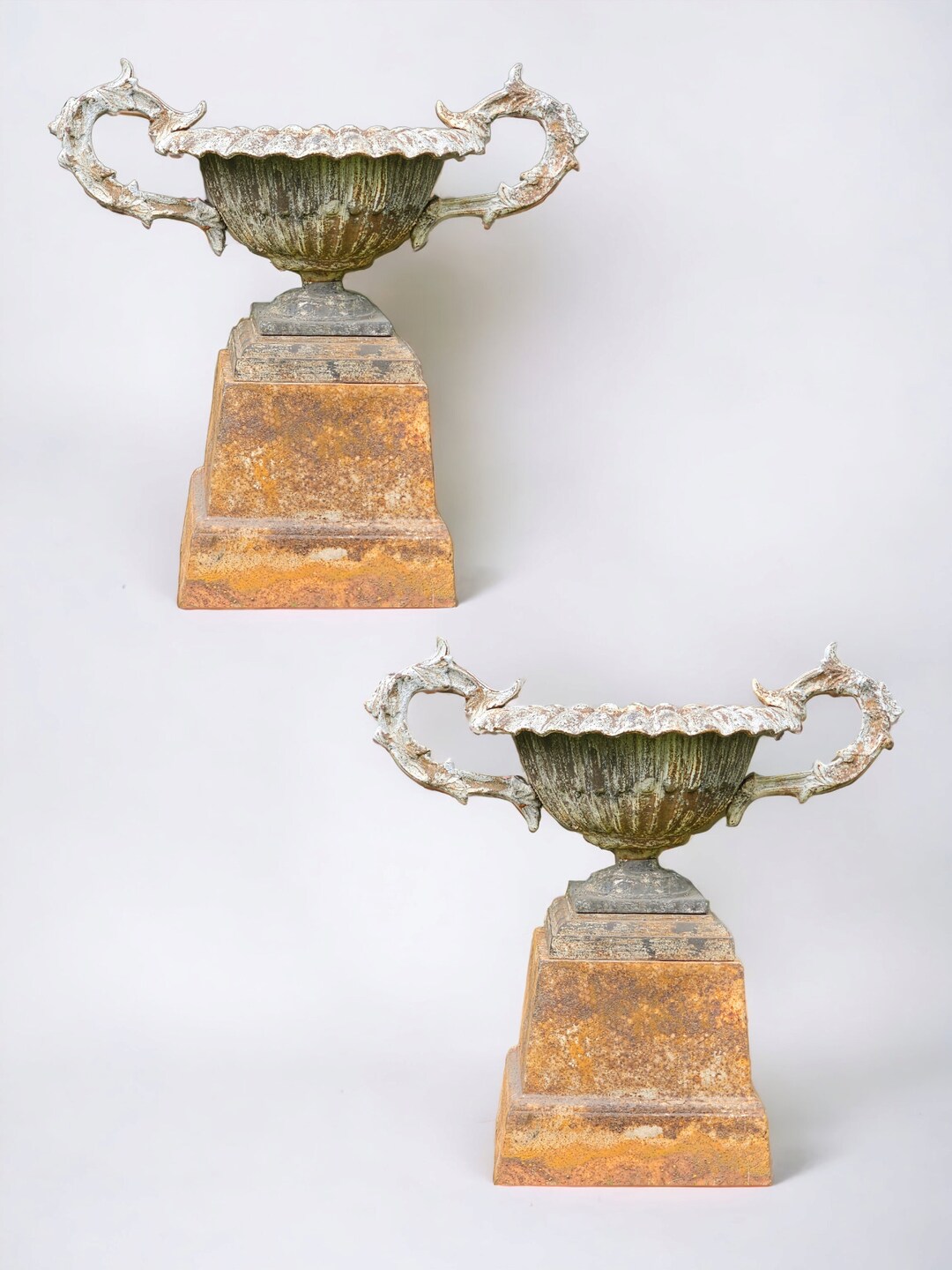Antique Cast Iron Victorian Garden Urns - a Pair - Etsy