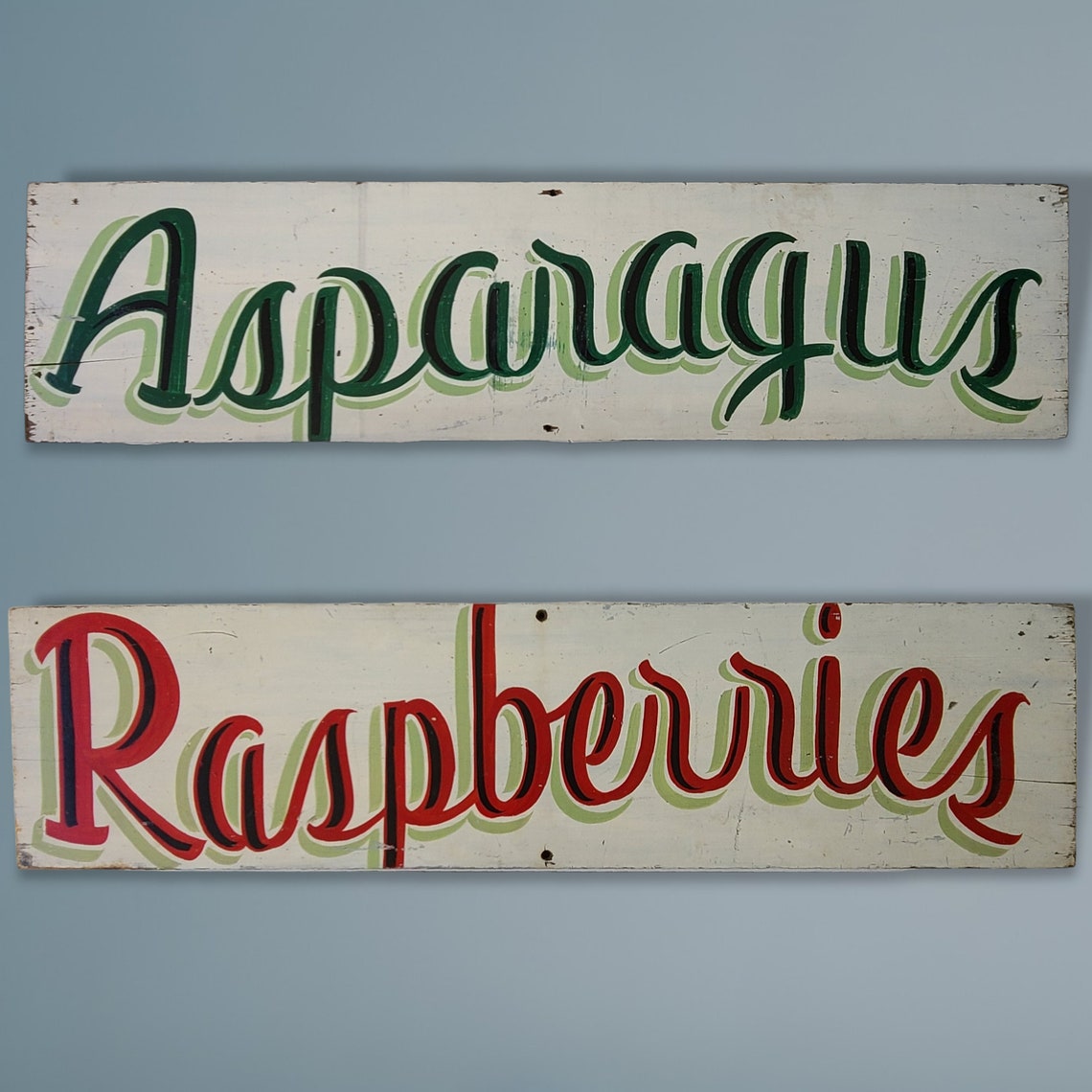Vintage Mid-century Farm Stand Raspberry Asparagus Double Sided Sign - Etsy
