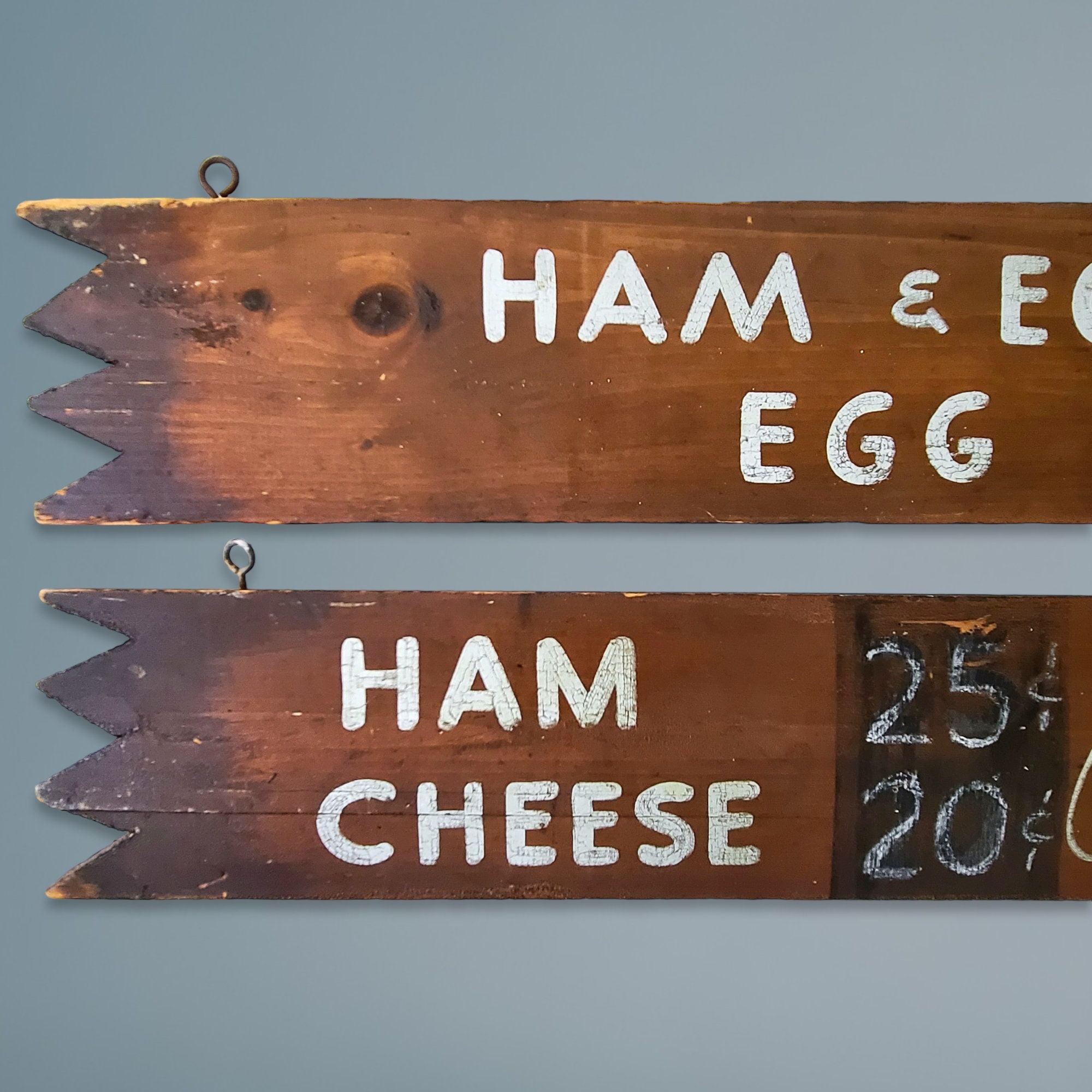 Painted Roadside Wooden Diner Signs Beer Soda Ham Egg & Cheese - Set of ...