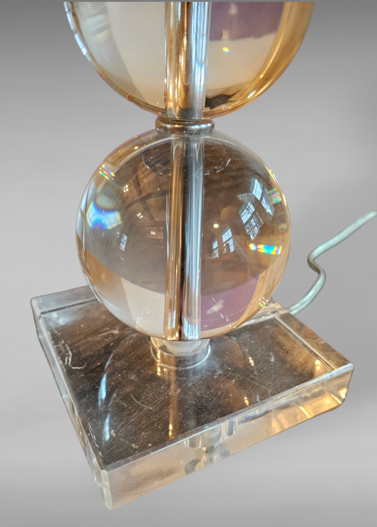 Vintage Graduated Stacked Ball Lamp in Clear Glass - Etsy
