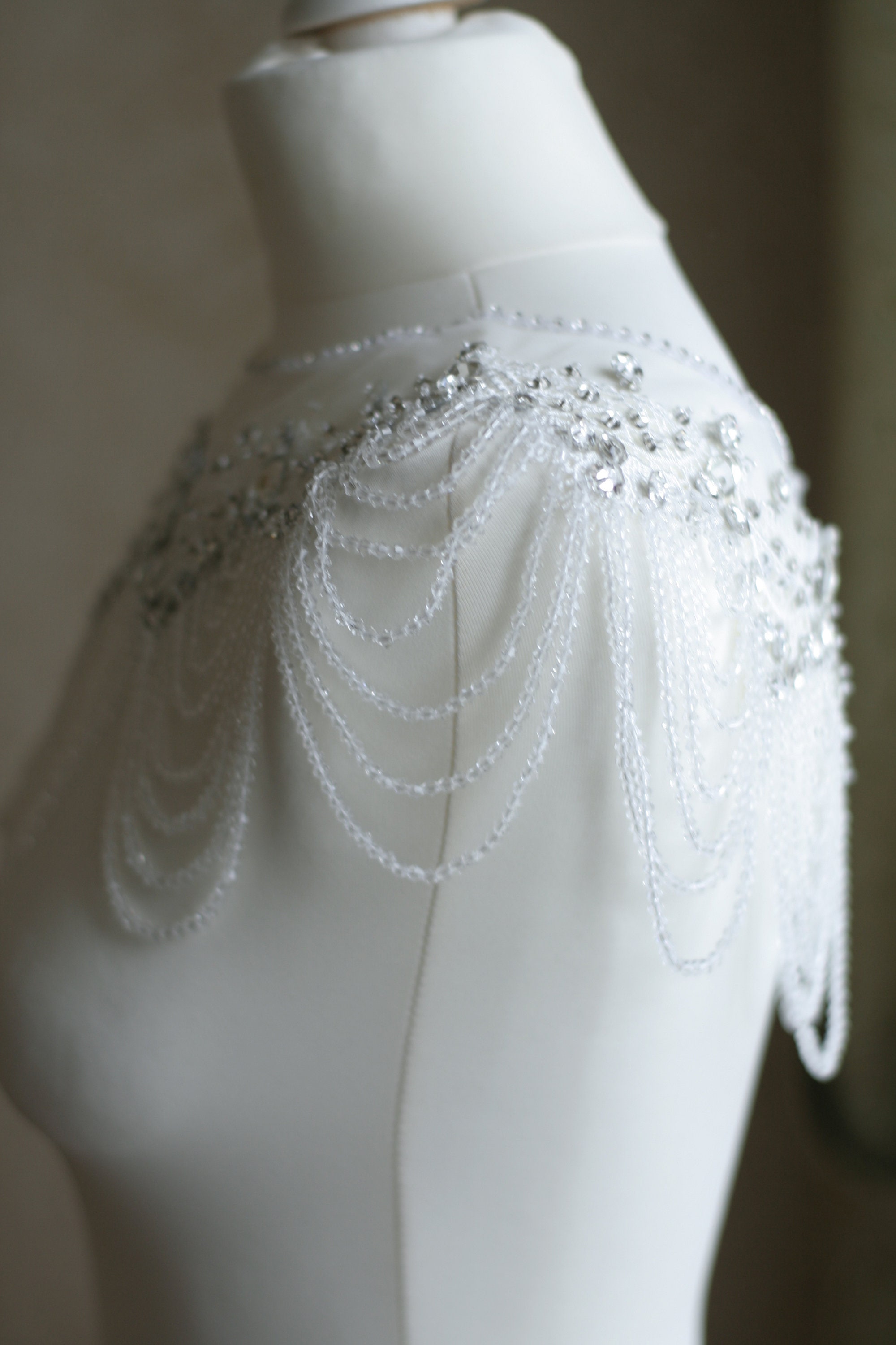 Beaded Rhinestone Bridal Bolero: Lace Wedding Shoulder Necklace - Etsy