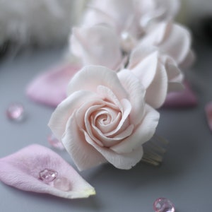 Pink Rose Hair Piece, Pink Wedding Hair Flower,pink Bridal Hair Pins ...