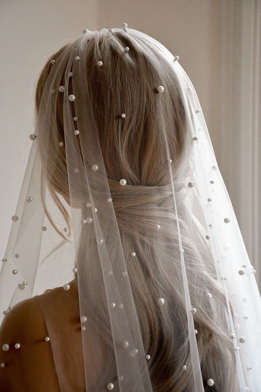 Mix Size Pearl Veil Pearl Wedding Veil Pearls Bridal Veil - Etsy