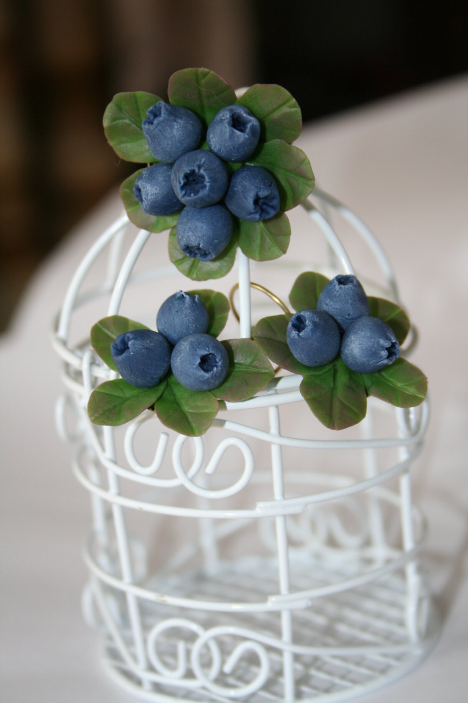 Blueberry earrings berry jewelry flower jewelry Rustic | Etsy