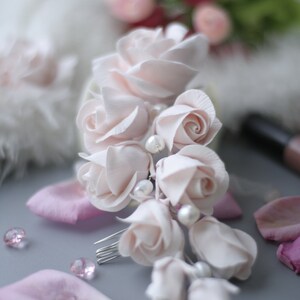 Pink Rose Hair Piece, Pink Wedding Hair Flower,pink Bridal Hair Pins ...