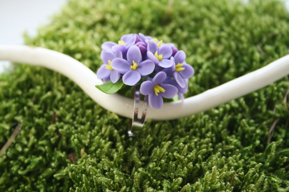 Lavender Flower Ring Lilac Flower Ring Floral Ring Flower | Etsy
