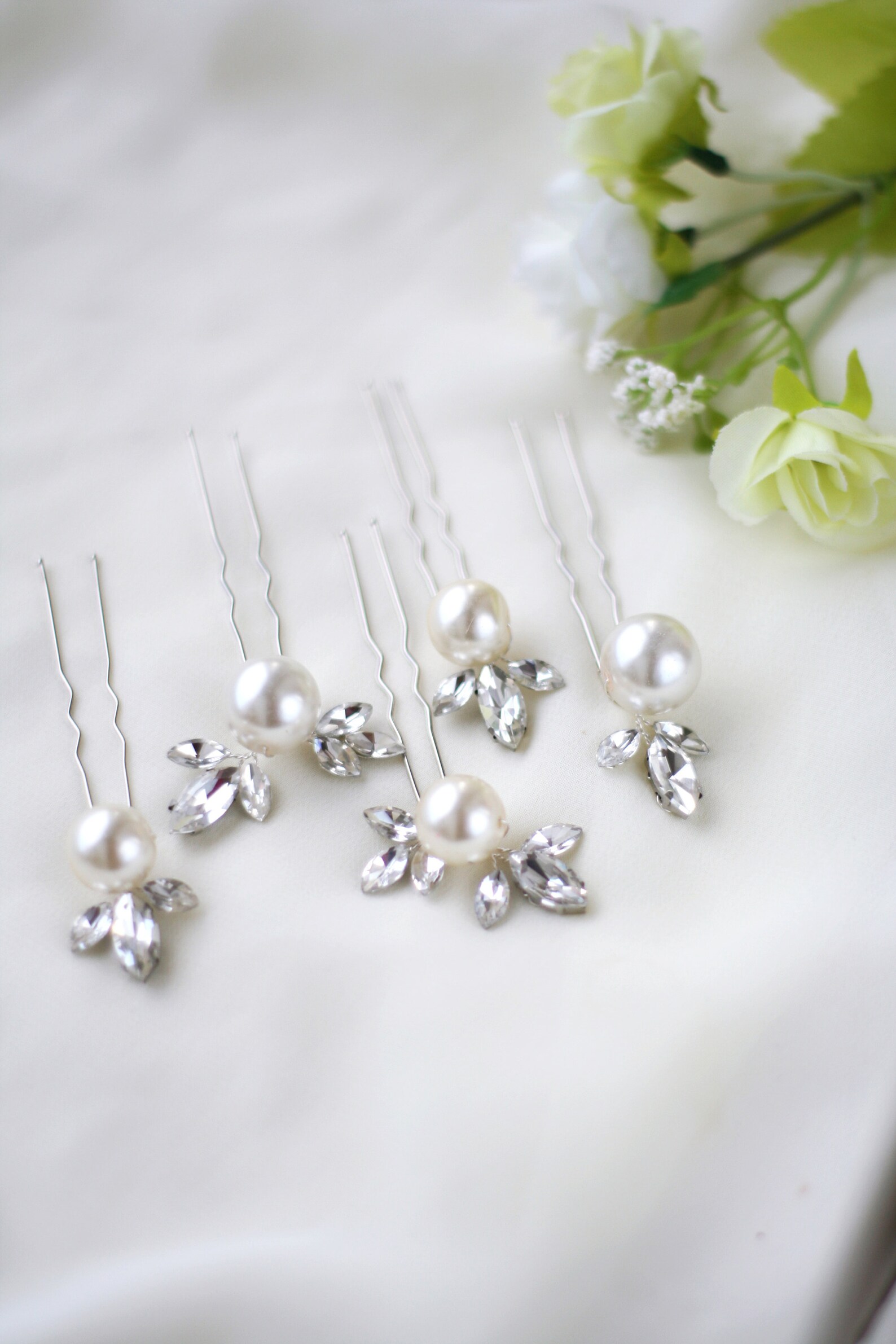 Set of 3 Crystal Hair Pins Bridal Hair Pins Crystal Wedding - Etsy