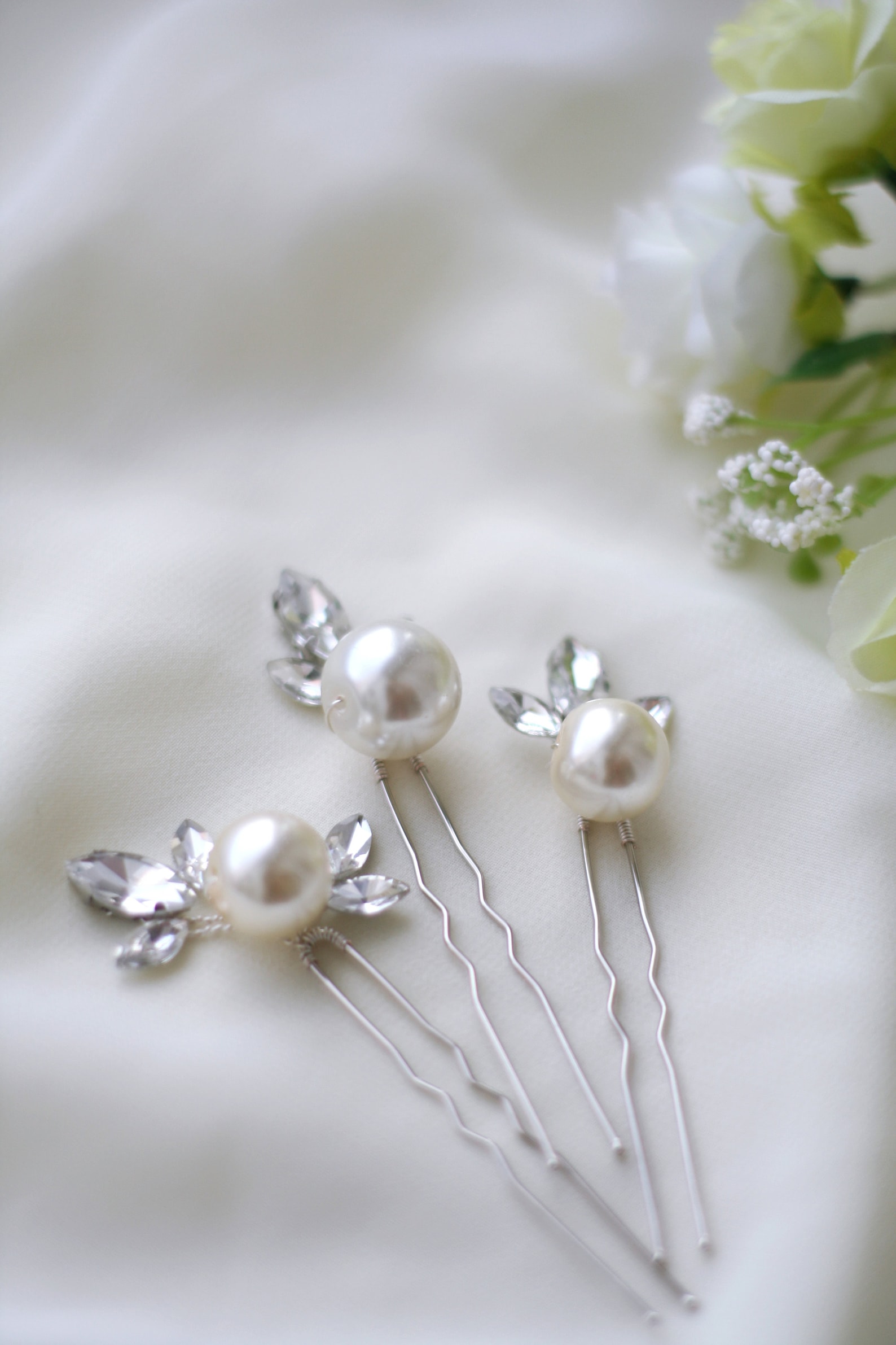 Set of 3 Crystal Hair Pins Bridal Hair Pins Crystal Wedding - Etsy