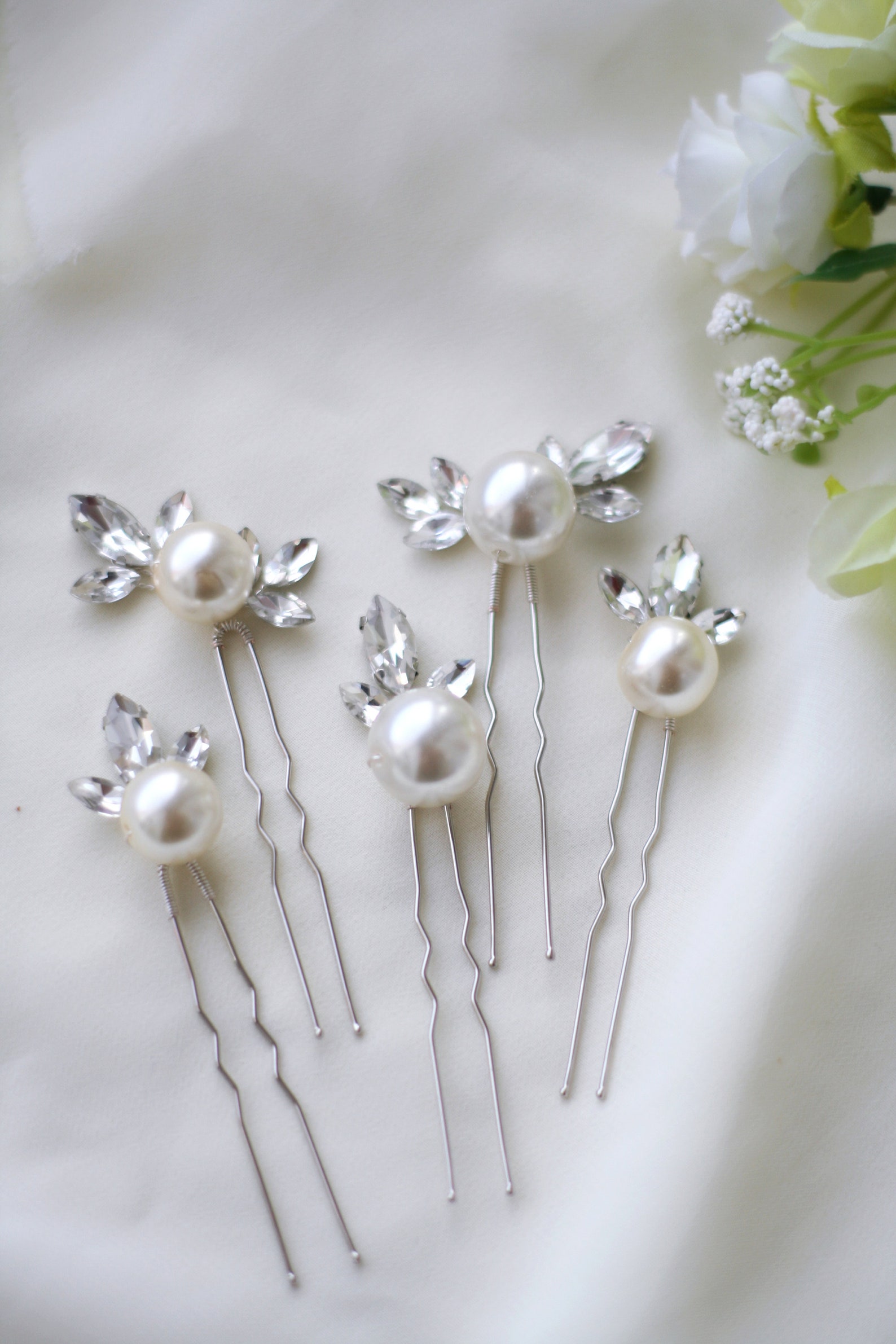 Set of 3 Crystal Hair Pins Bridal Hair Pins Crystal Wedding - Etsy