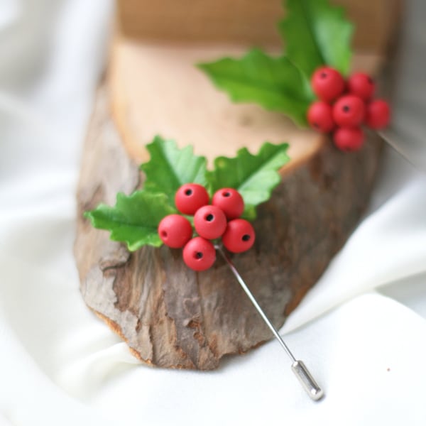 Holly Brooch - Etsy
