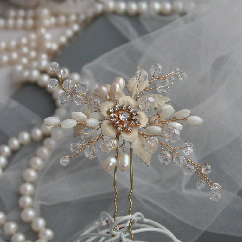 Wedding hair flower Wedding hair pin Flower Bridal hair pin | Etsy
