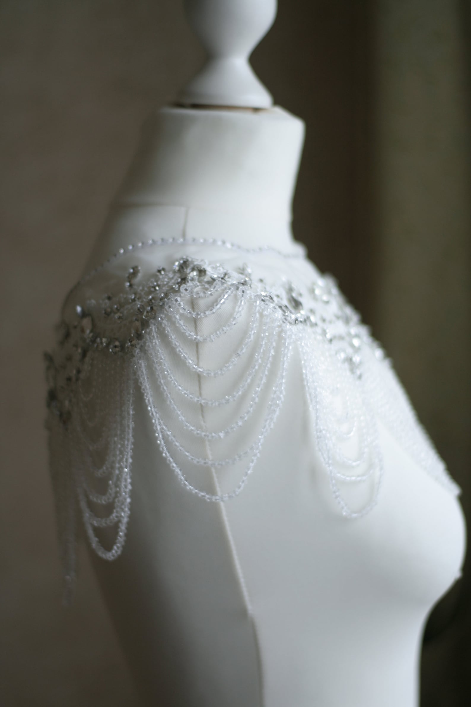 Beaded Rhinestone Bridal Bolero: Lace Wedding Shoulder Necklace - Etsy