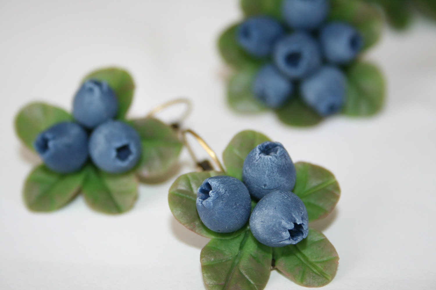 Blueberry earrings berry jewelry flower jewelry Rustic | Etsy