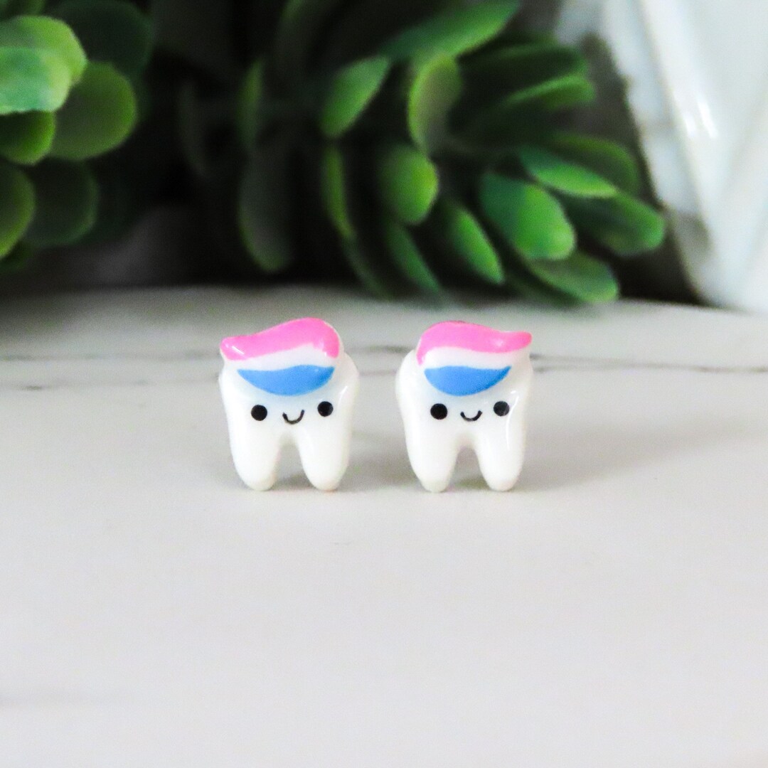 TINY Teeth Earrings Dental Dentist Gift Tooth Earrings Hygienist Gift Tooth Fairy Dental Student ...