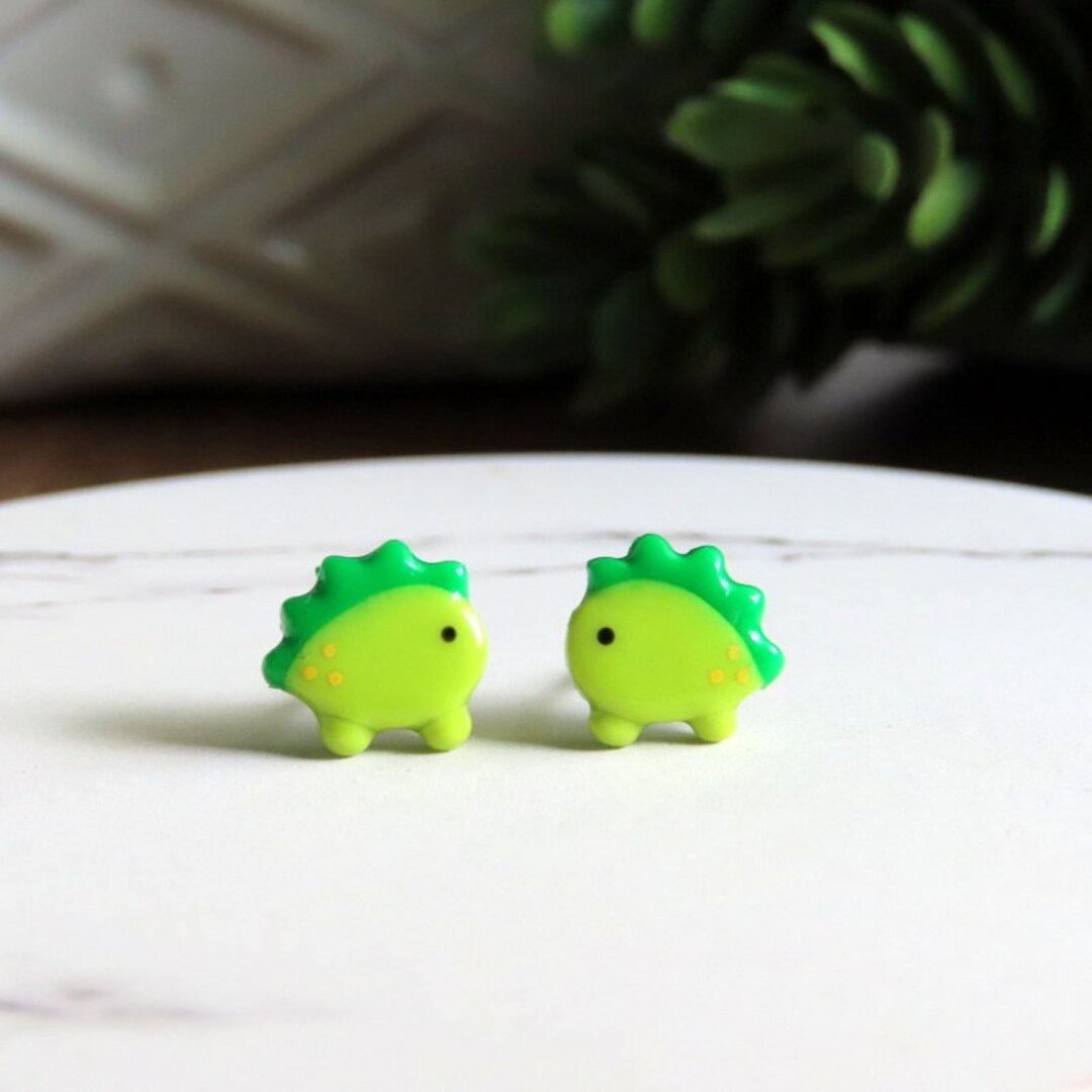 DAINTY Dinosaur Dino Earrings | Titanium Studs | Kawaii | Animal ...