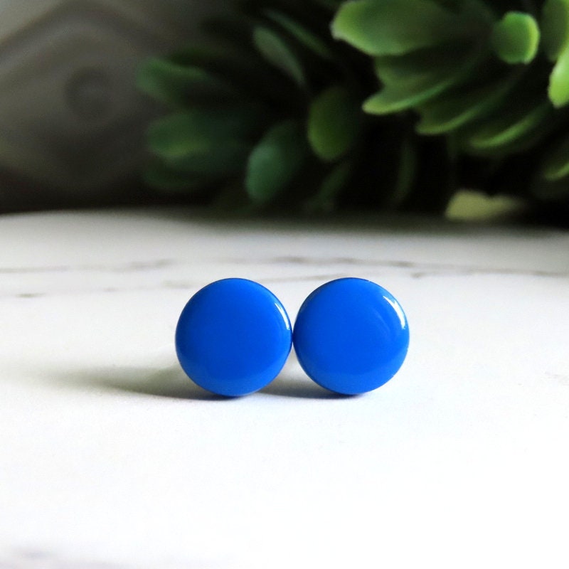 Blue Stud Earrings - Etsy