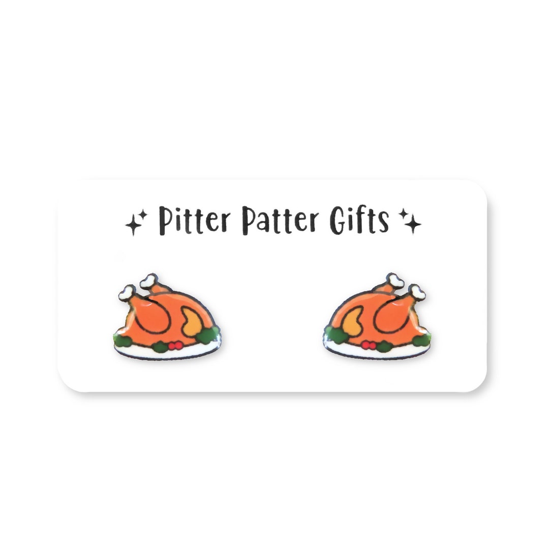 Thanksgiving Turkey Earrings, Fall Earrings, Titanium Earrings - Etsy