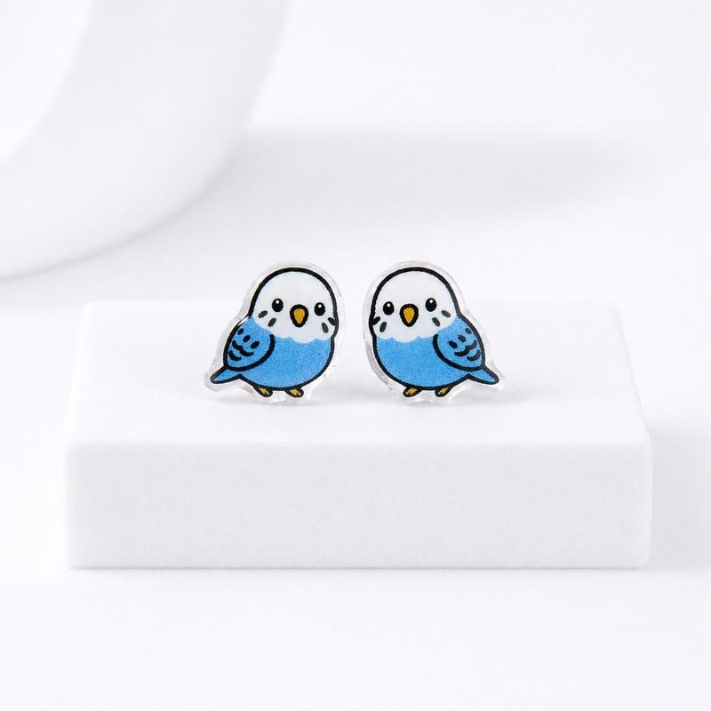 Budgie Earring Stud - Etsy