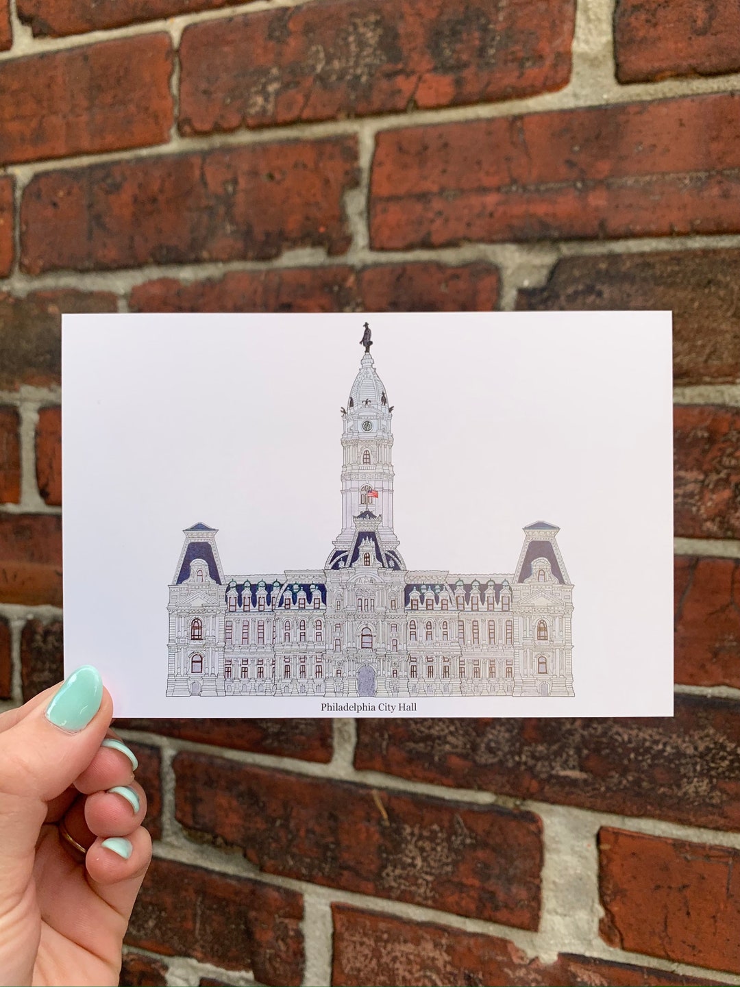 Philadelphia City Hall Postcard, 4x6 Philly Postcard, Philadelphia ...