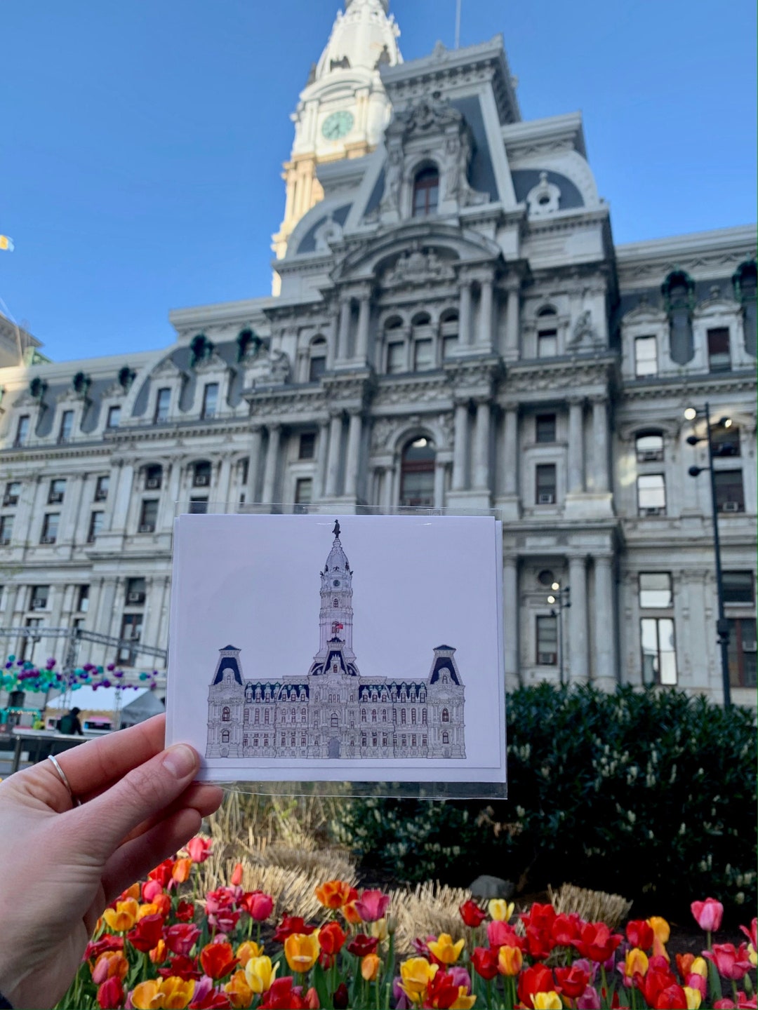 Philly City Hall Greeting Card, Philadelphia Notecard, Philly Greeting ...