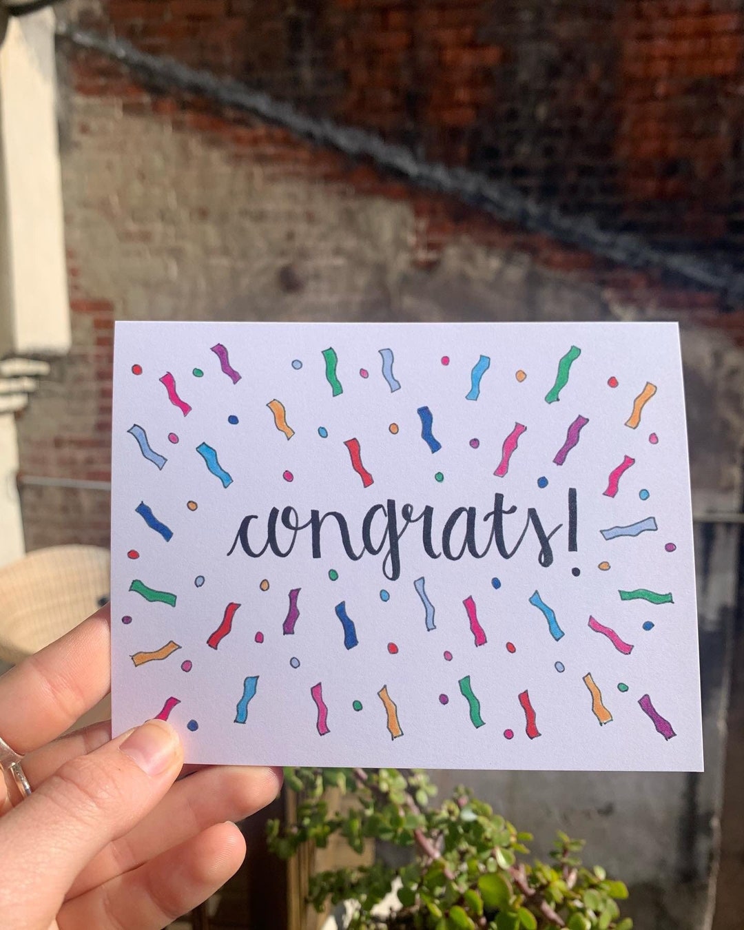 Handmade Congratulations Card, Congrats Card Pack, Rainbow Confetti ...