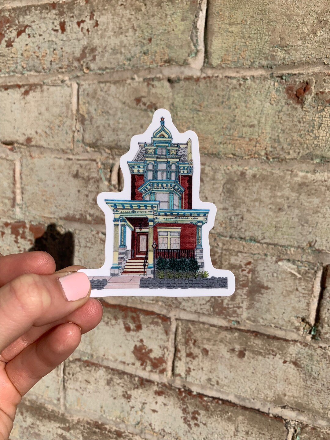 Victorian House Sticker, West Philly Victorian, Waterproof Die Cut ...