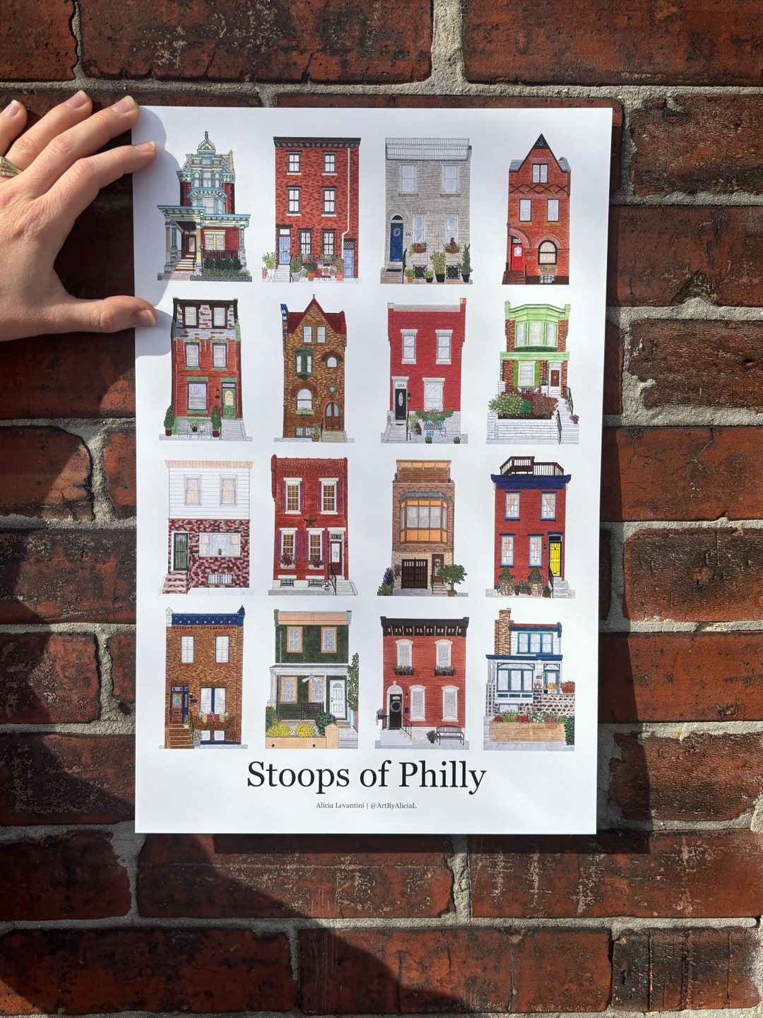 Stoops of Philly Posters, 11x17 Philly Poster, Philadelphia House Poster, Philly Art, Souvenir ...
