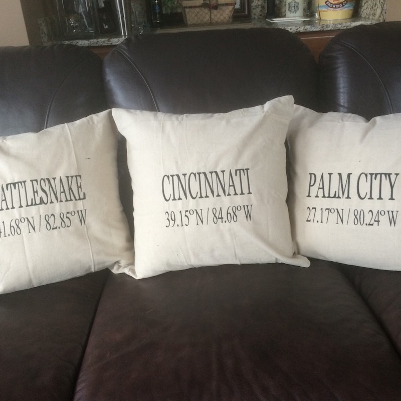 Latitude Longitude Pillow - Etsy
