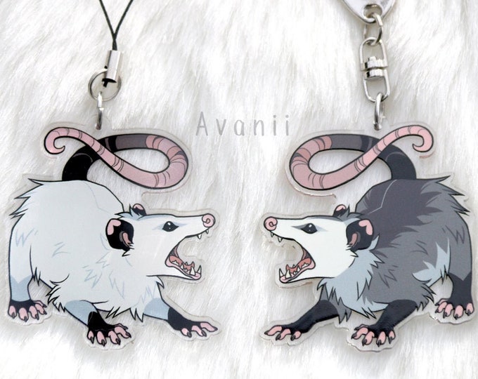 Screaming Possum Acrylic Charm Virginia Opossum Marsupial - Etsy