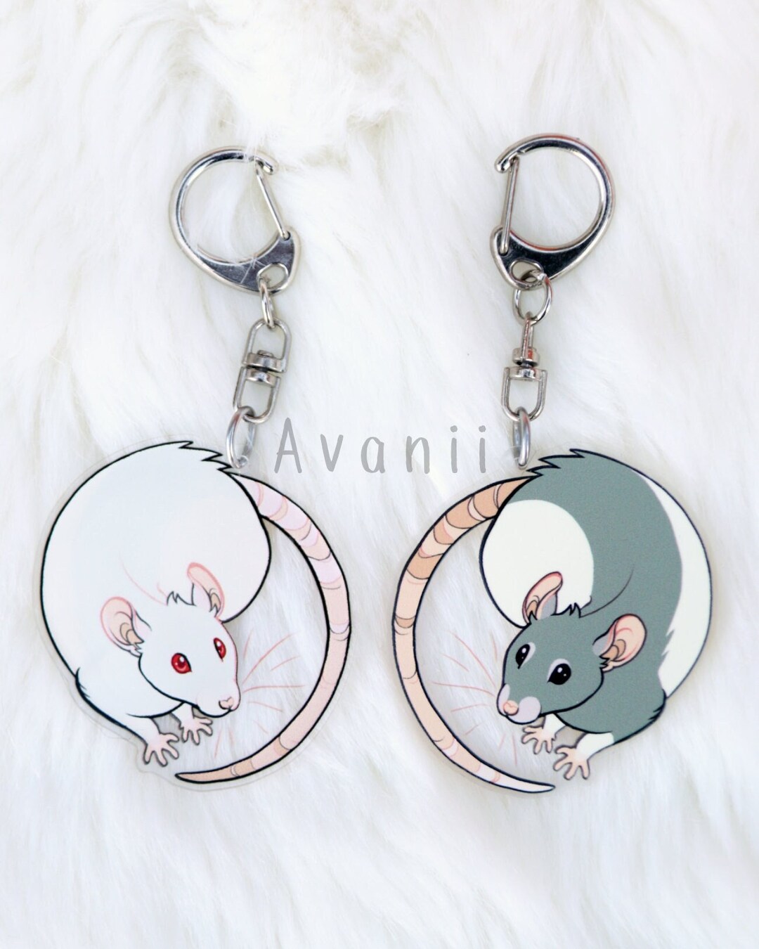 Round Rat Acrylic Charm 2 Inch Double Sided Keychain - Etsy