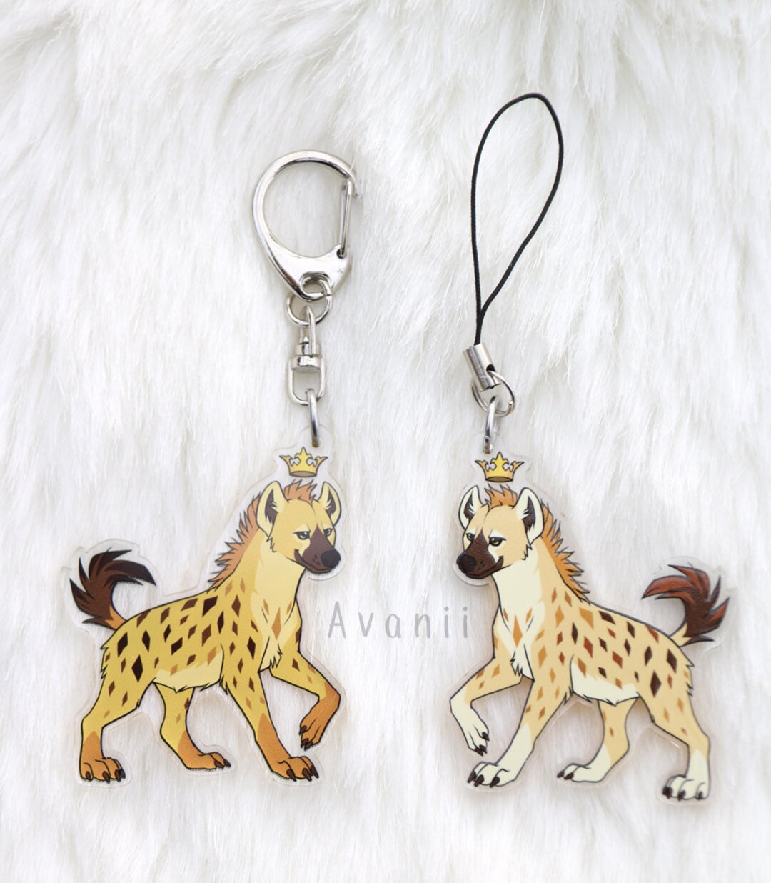 Royal Beasts: Hyena Charm - Spotted Hyena - Crocuta - Acrylic Charm ...