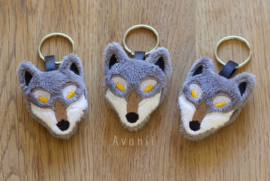 Wolf Soft Charm / Plush Keychain | Etsy