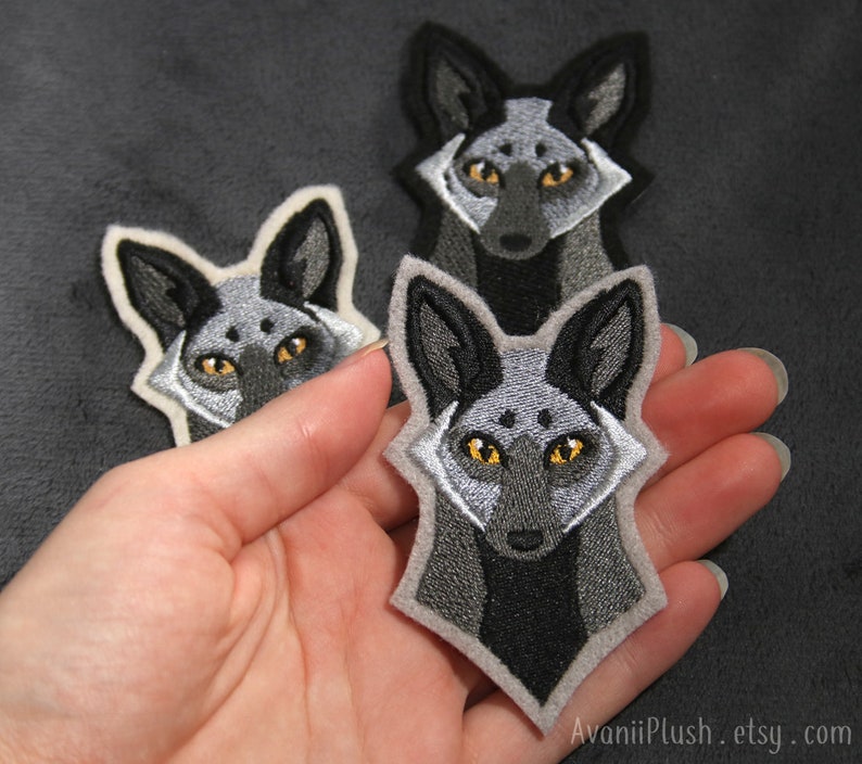 Silver Fox Embroidered Iron-on Patch | Etsy