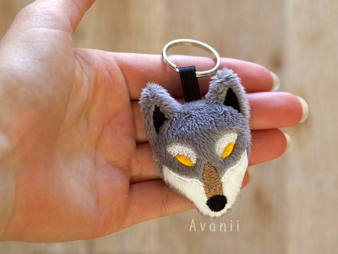 Wolf Soft Charm / Plush Keychain | Etsy