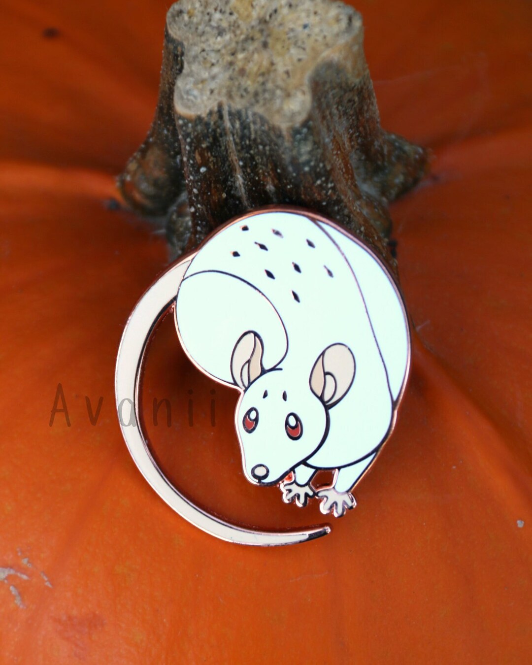 Round Albino Rat Hard Enamel Pin Little Companion Series new Version - Etsy